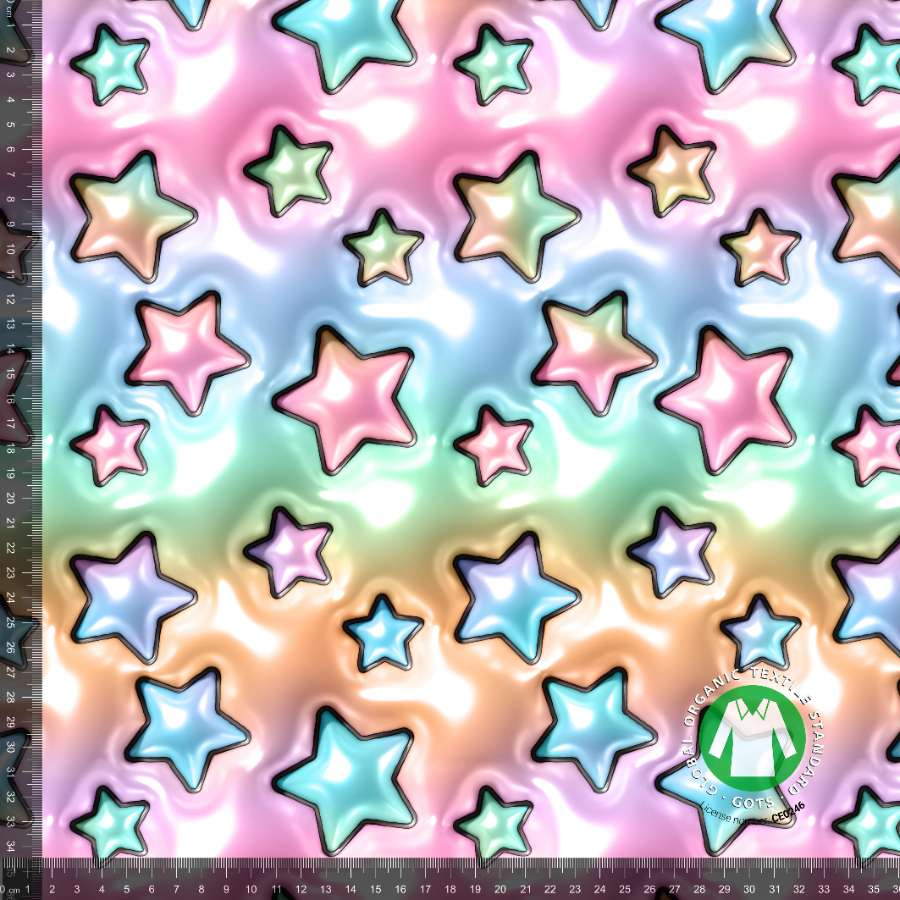 Jersey print med puffy stjerner | vælg mellem 500 andre print