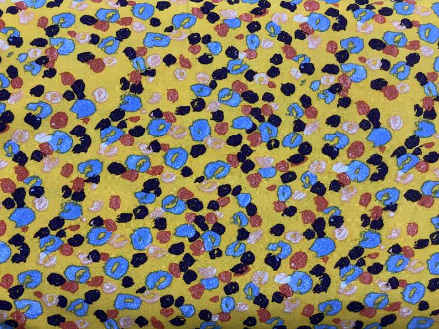 Viscose - Prikker på gul baggrund | vælg mellem flere forskellige print